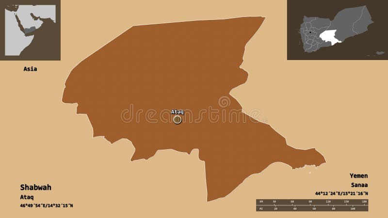 Shabwah Governorate Governorates of Yemen, Republic of Yemen Map Vector ...