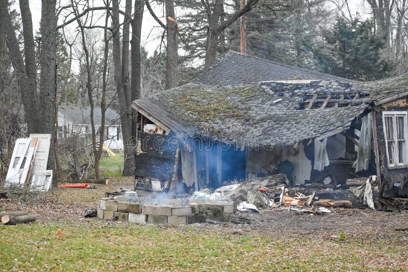 Shack Demolition, Smoke, Fire Pit Stock Image - Image of demolished ...