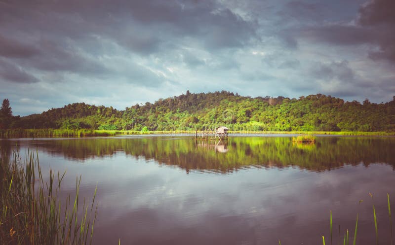 Shack in the Middle of Lake Stock Image - Image of nature, water: 243741541