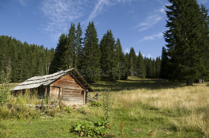 Old shack in the hills stock image. Image of outdoor - 56682545