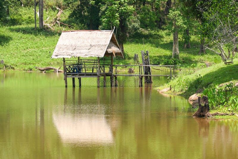 Shack on a water stock photo. Image of park, house, beauty - 29291248