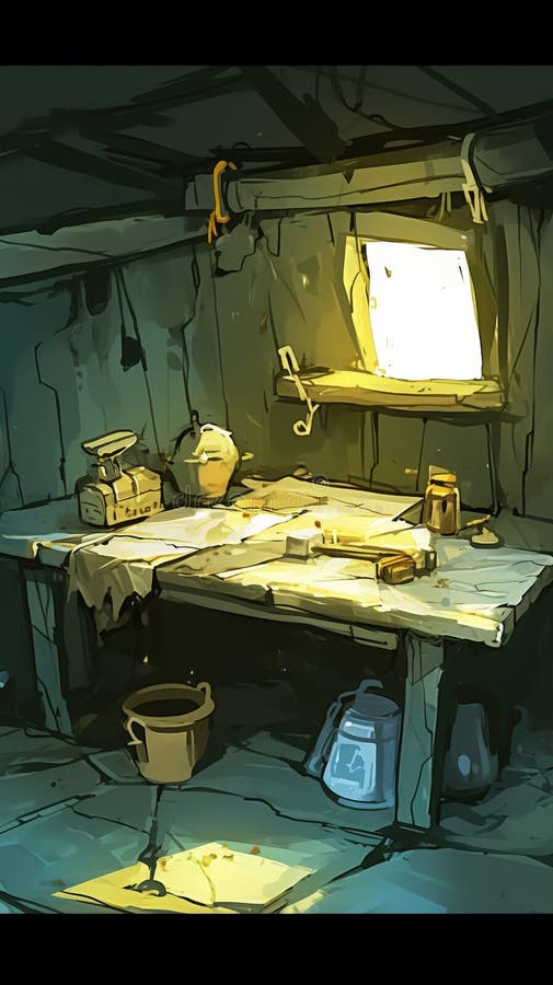 Shack Workshop Interior stock illustration. Illustration of painting ...