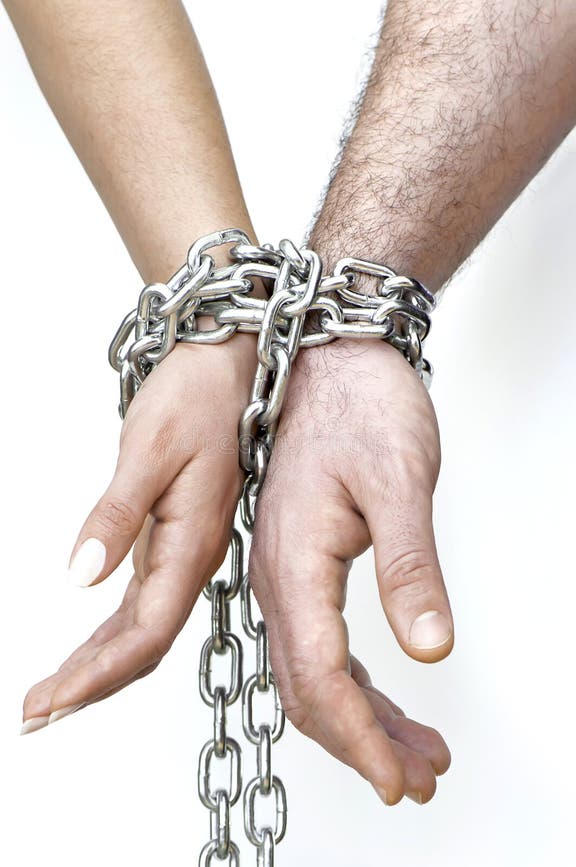 Shackled hands stock photo. Image of steel, bound, silver - 29601268