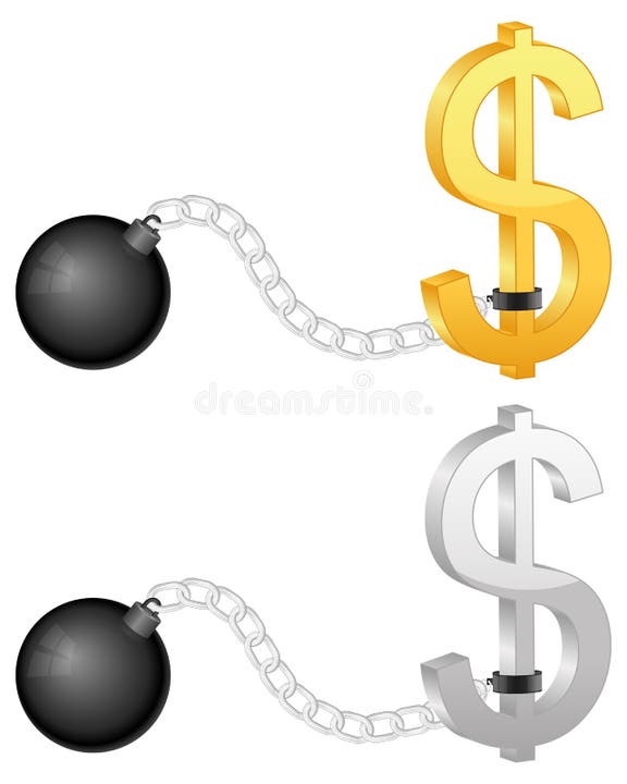 Shackles with Dollar Symbol Stock Vector - Illustration of silver ...