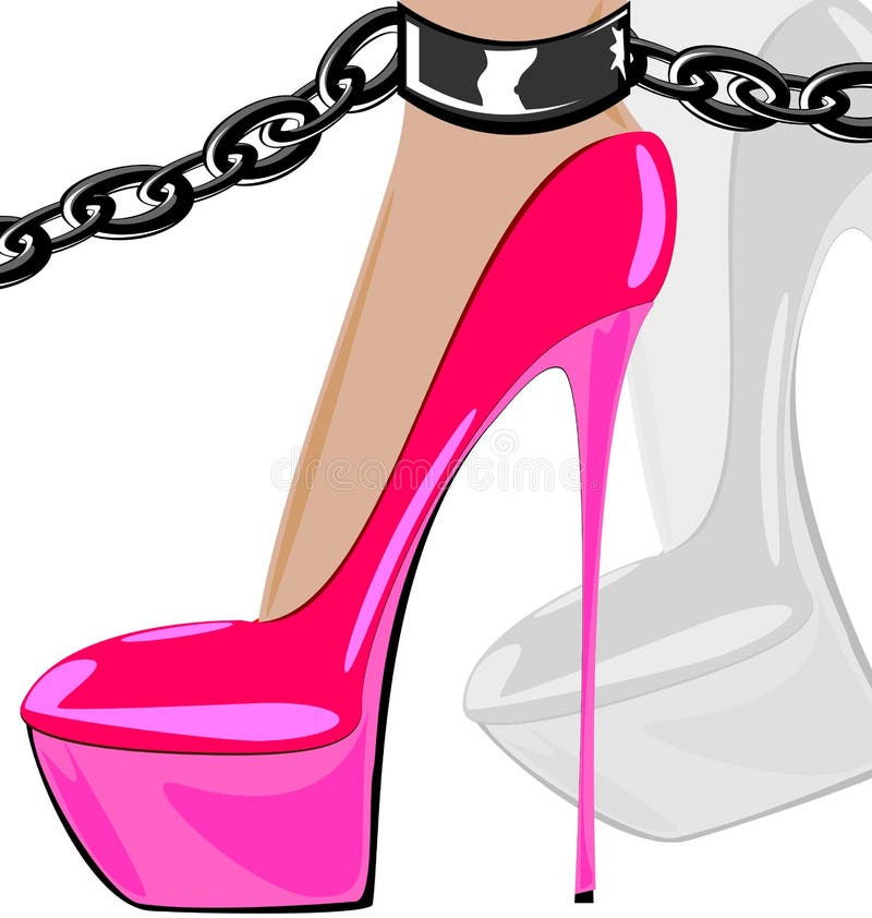 Shackles and pink shoe stock vector. Illustration of nippers - 55147703