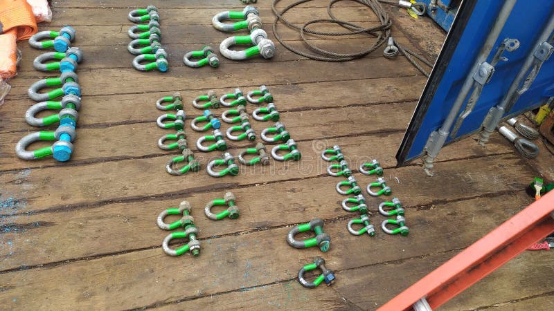 Shackles Various Capacities Inspection on Deck Stock Image - Image of ...