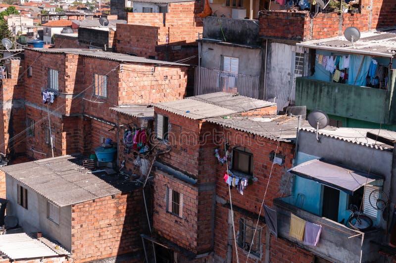 Slum, Neighborhood in Sao Paulo, Brazil Stock Photo - Image of ...