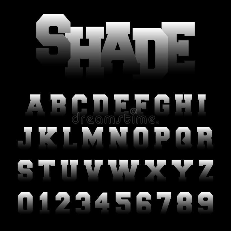 Shade Alphabet Font Template Stock Vector - Illustration of print ...