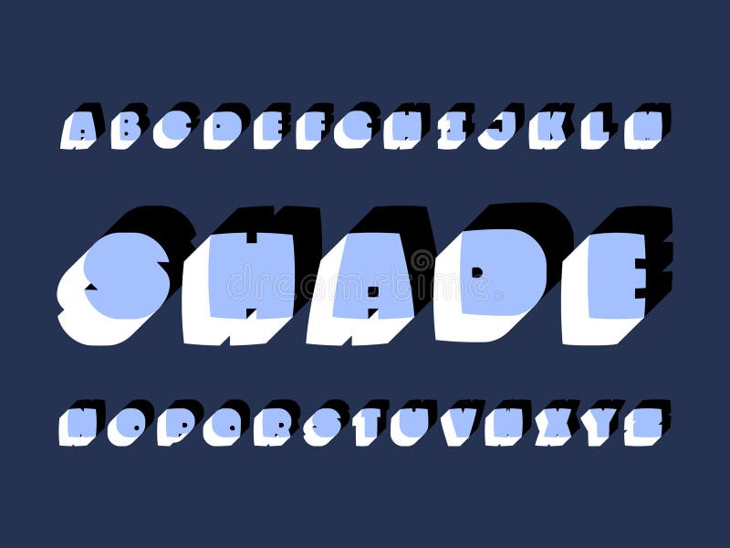 Shade Font. Vector Alphabet Stock Vector - Illustration of alphabet ...