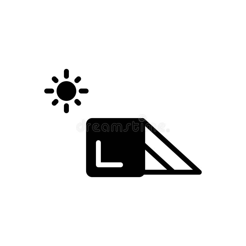 Black Solid Icon for Shade, Shadow and Shady Stock Illustration ...