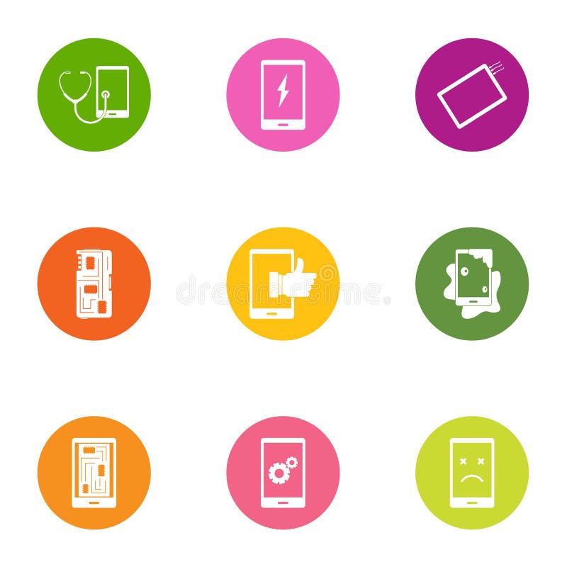 Shade Icons Set, Flat Style Stock Vector - Illustration of home ...