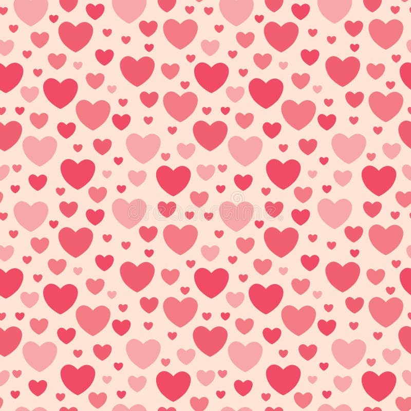 Shade Pink Red Heart Pattern Background Wallpaper Vector Seamless Stock ...