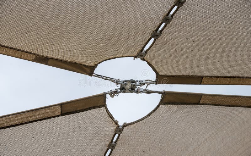 Shade Sail with Bolt and Shackle Connection. Stock Photo - Image of ...