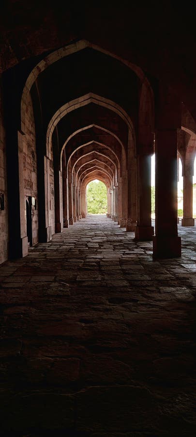 Shade and Shadow of Arches in One Point Perspective Stock Image - Image ...