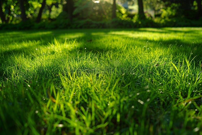 Shade of a Tree Branches on Turf Grass in Park Stock Illustration ...