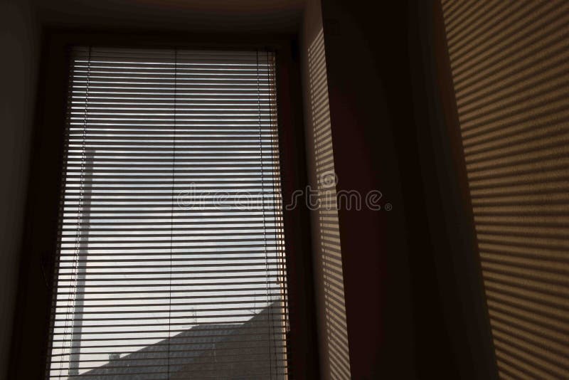 Shade of Venetian Blind on the Wall Stock Photo - Image of falls ...