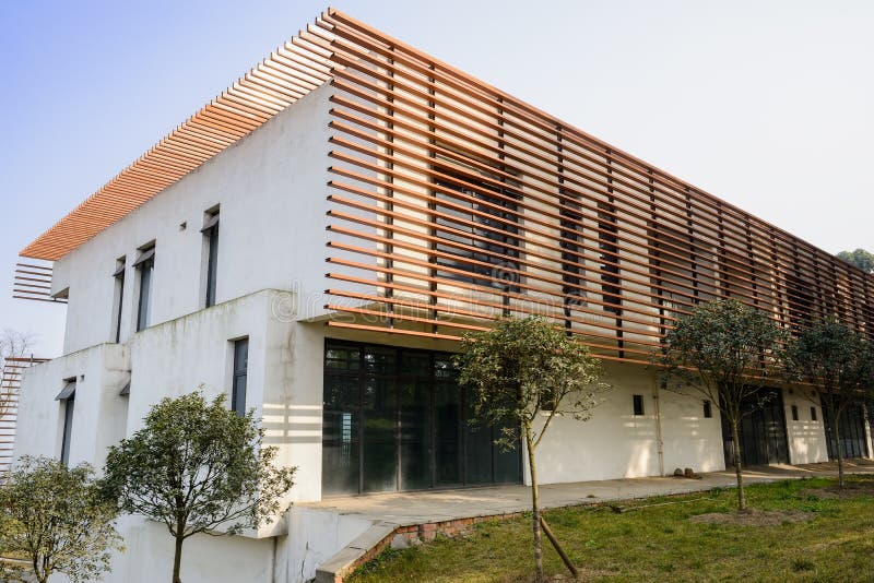 Shaded Building Against Sunny Sky Stock Photo - Image of house, sunny ...