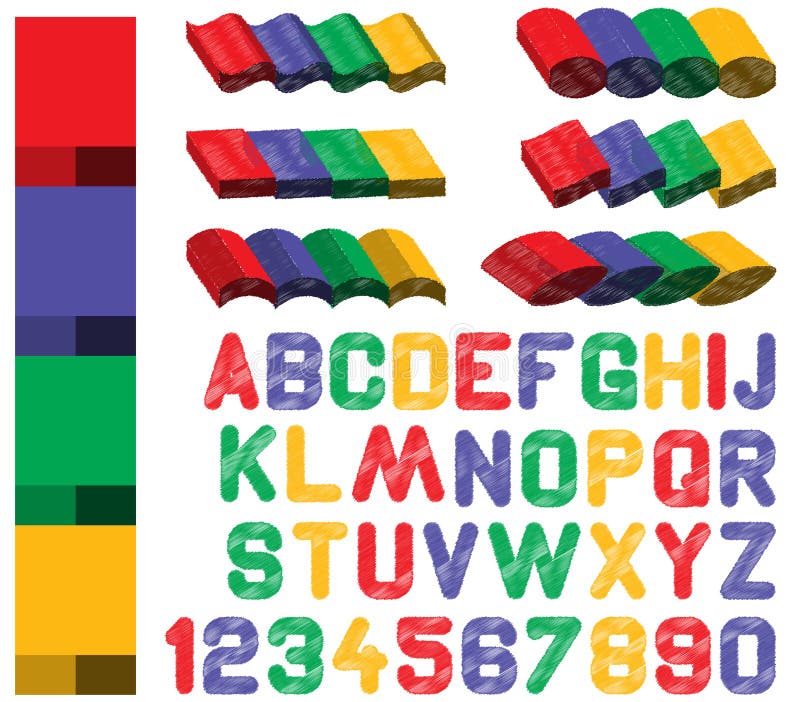 Shaded font stock vector. Illustration of word, numbers - 19549942