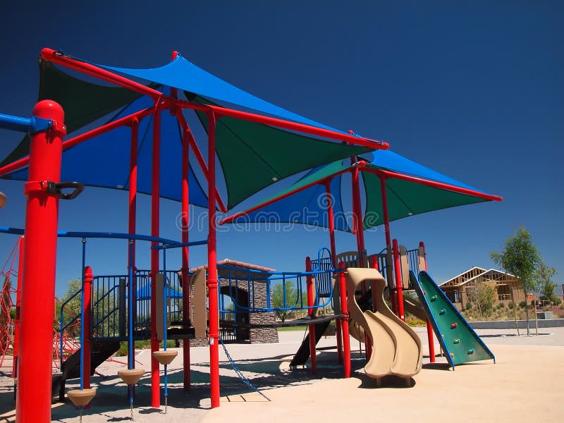 Shaded Playground Equipment Stock Photo - Image of shade, climb: 5047736