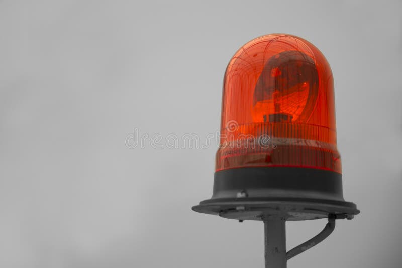 Shaded Red Beacon on Yellow Rod Warning Stock Photo - Image of electric ...