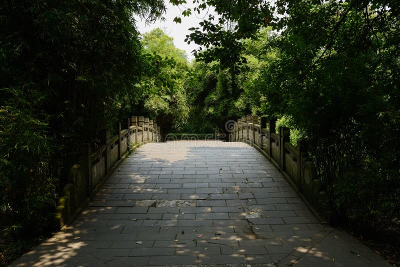 Shaded Stone Arch Bridge in Sunny Summer Stock Photo - Image of shade ...