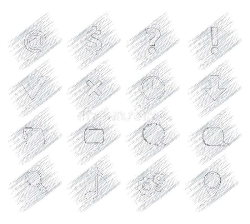 16 shaded vector icons stock vector. Illustration of internet - 63262787