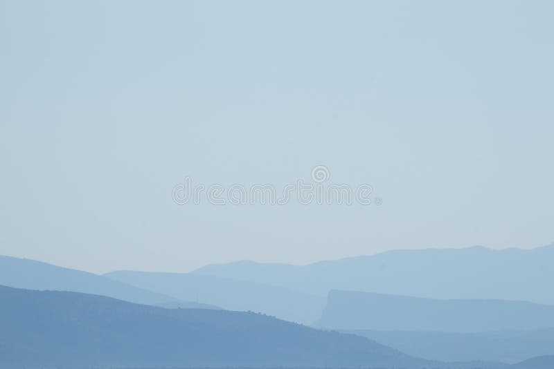 Shades of Blue in the Smooth Layers of Mountains and Sky Stock Image ...