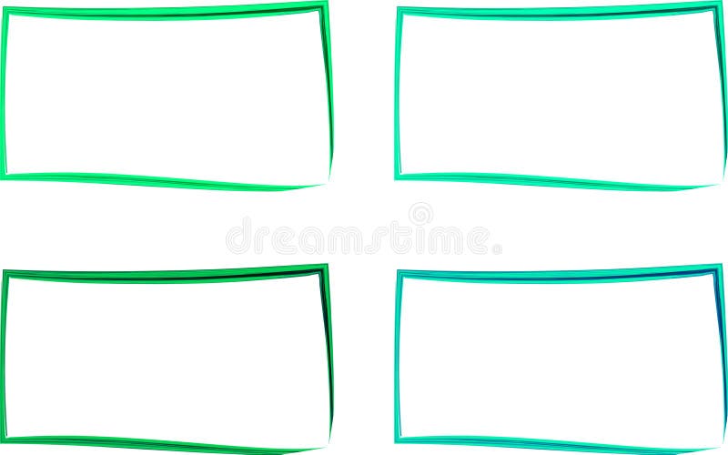Shades of Green Abstract Curved Rectangle Set Stock Vector ...