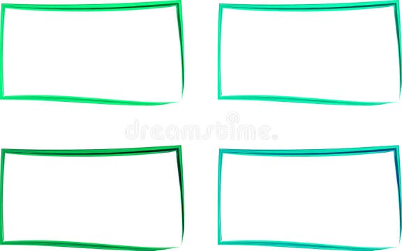 Shades of Green Abstract Curved Rectangle Set Stock Vector - Illustration of childish, texture ...