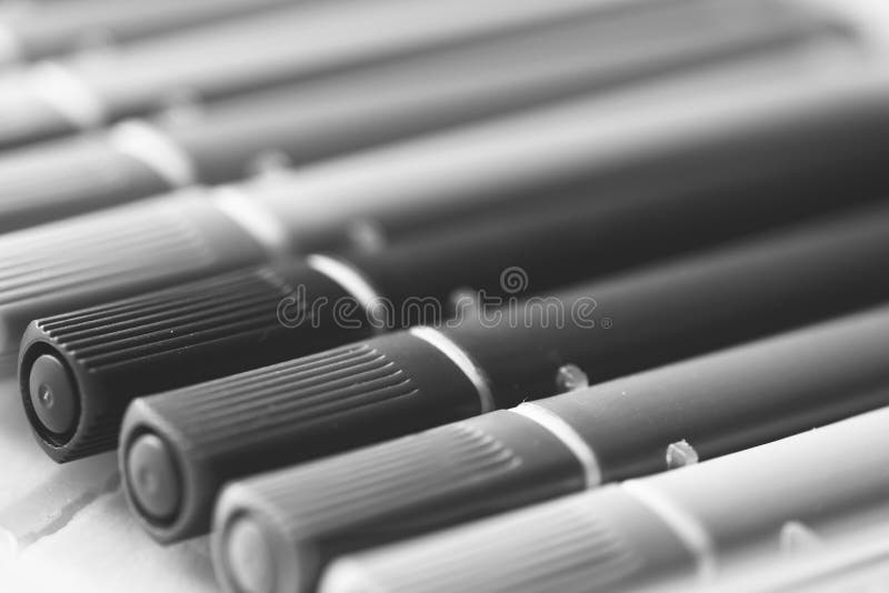 Shades of grey pens stock image. Image of color, markers - 37250873