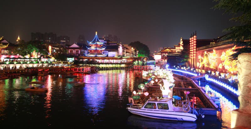 The shades of Nanking stock photo. Image of barque, fuzimiao - 3346958