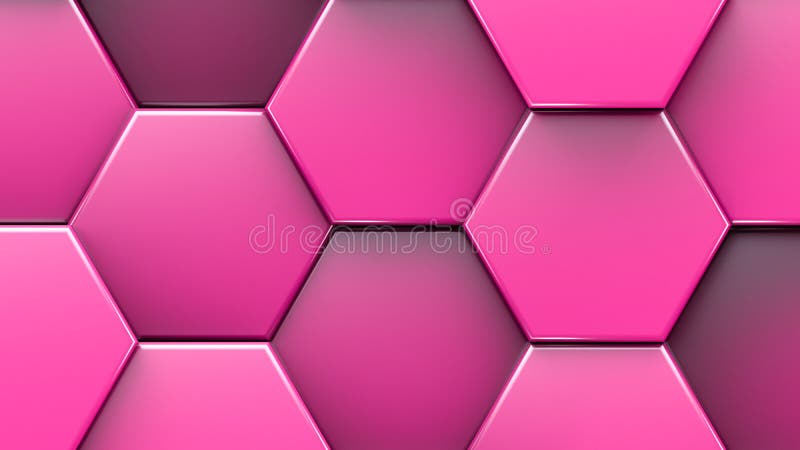 Shades of Pink Background. Hexagonal Cells Stock Illustration ...