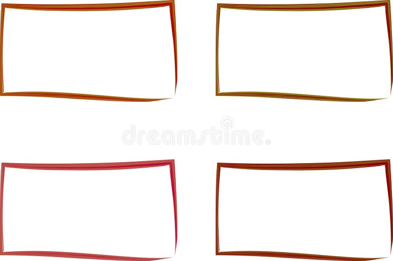 Shades of Red Brown Abstract Curved Rectangle Set Stock Illustration ...