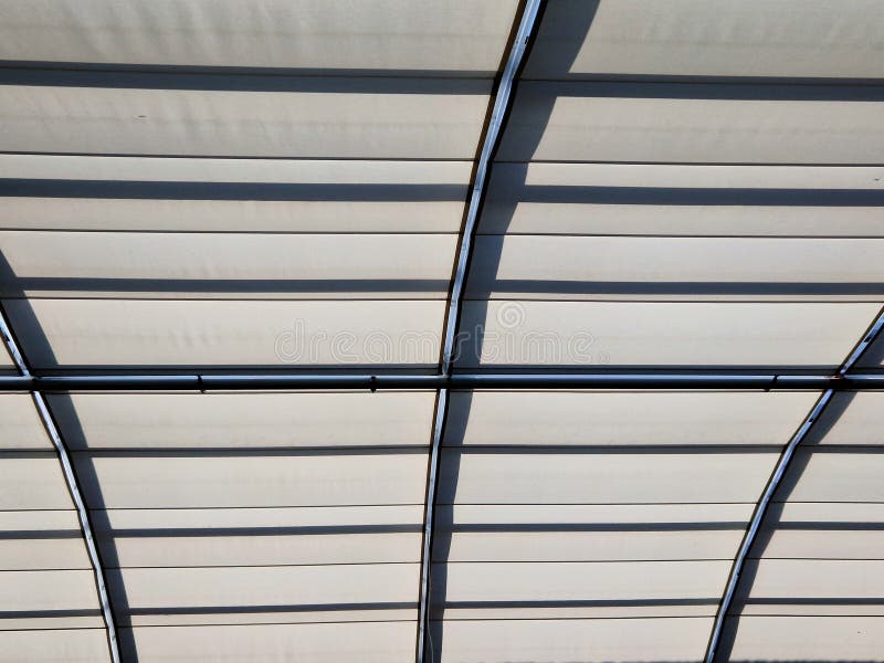 Shading of the Glazed Ceiling of the Atrium of the Building. Blinds ...