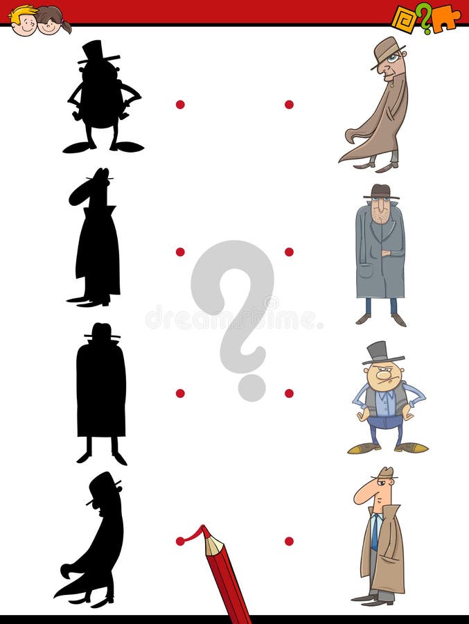 Shadow Activity for Children Stock Vector - Illustration of application ...