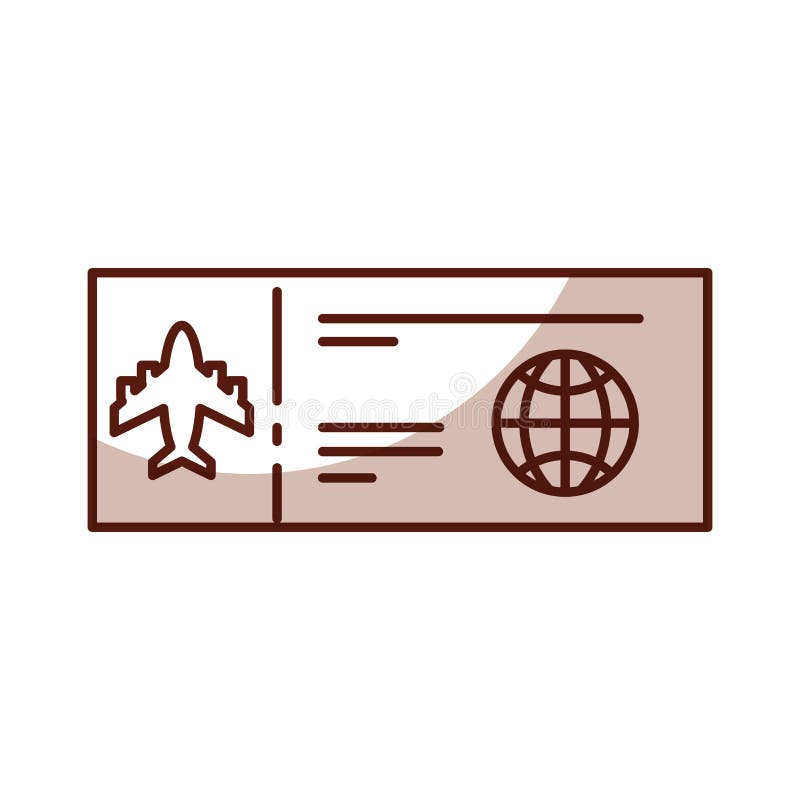 Shadow Airplane Ticket Cartoon Stock Vector - Illustration of card ...