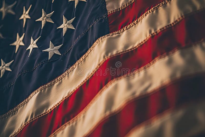 The Shadow of an American Flag is Beautifully Cast on a Brick Wall ...