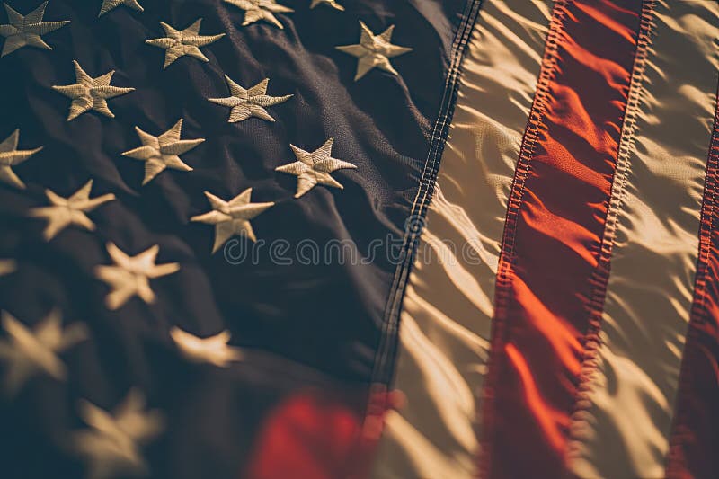 The Shadow of an American Flag is Beautifully Cast on a Brick Wall ...