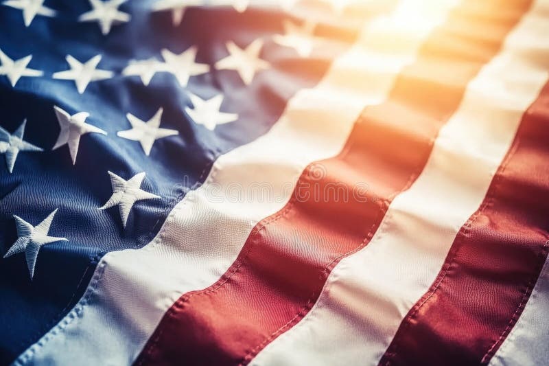 The Shadow of an American Flag is Beautifully Cast on a Brick Wall ...