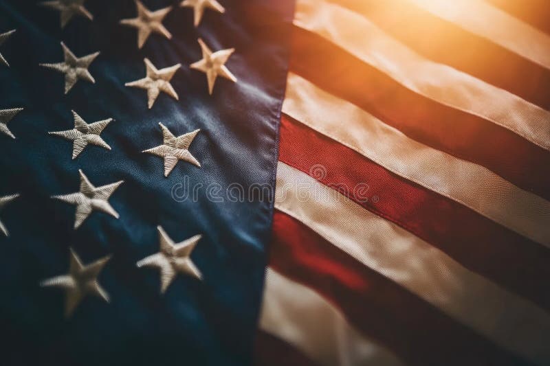 The Shadow of an American Flag is Beautifully Cast on a Brick Wall ...