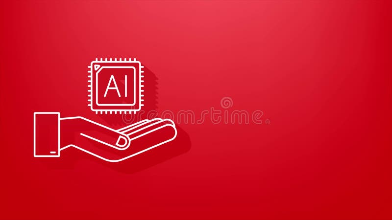 Shadow Artificial Intelligence Landing Page. Ai Icon with Hands ...
