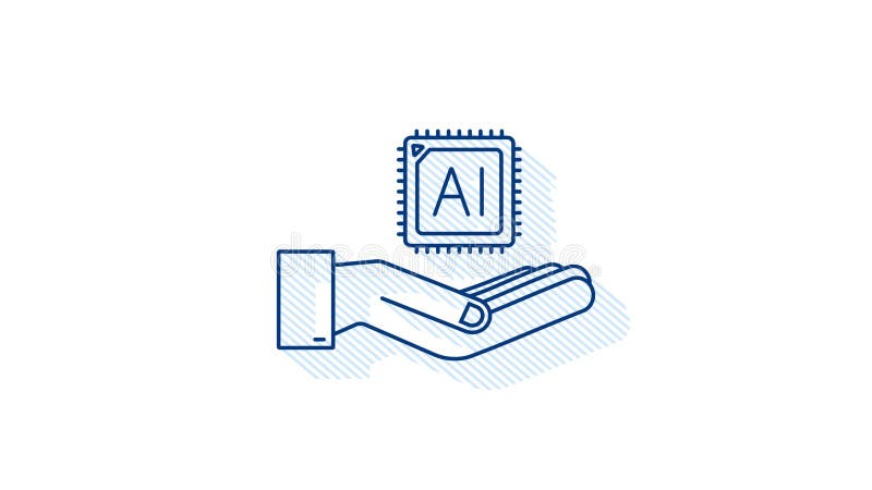 Shadow Artificial Intelligence Landing Page. Ai Icon with Hands ...