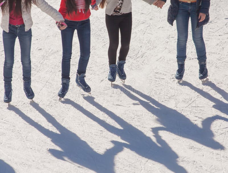 Shadow Background of Group of People on the Ice Stock Image - Image of ...