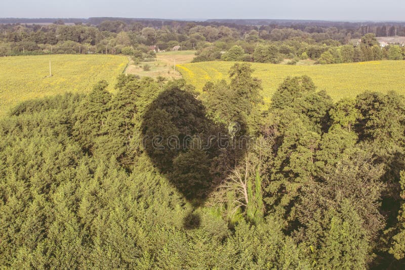 The Shadow of the Balloon and Nature Stock Photo - Image of travel ...