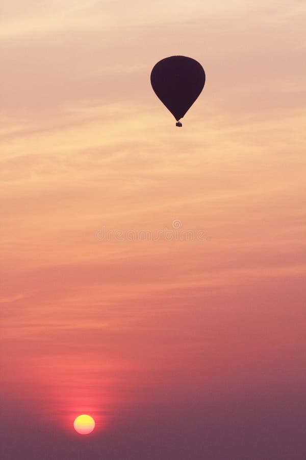 The Shadow of a Balloon when Sunrise. Stock Image - Image of outdoor ...