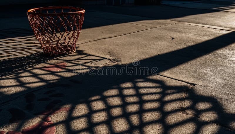 Shadow of Basketball Hoop Back Lit by Sun Generated by AI Stock ...