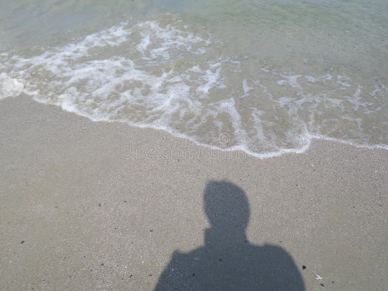 Shadow on the beach. stock photo. Image of person, brush - 45510642