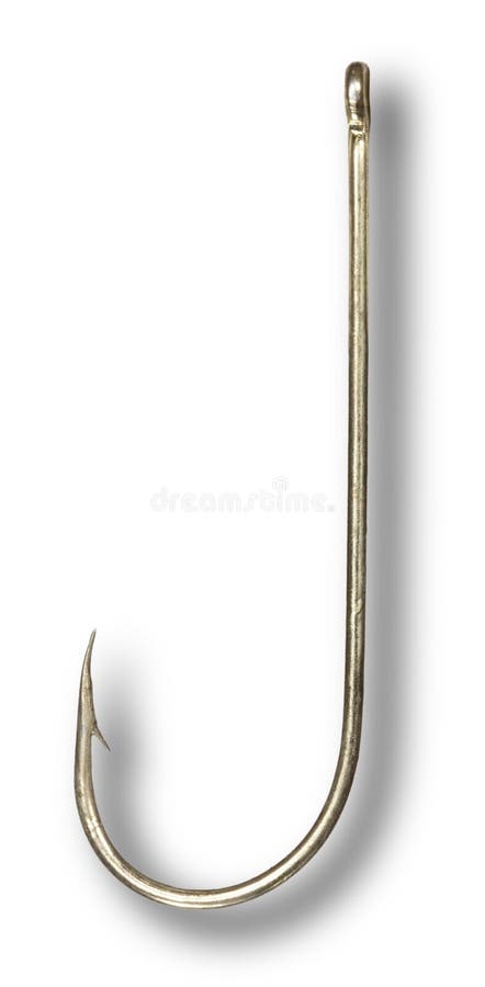 Shadow Behing a Brass Colored Fishing Hook with a Barb Stock Photo ...