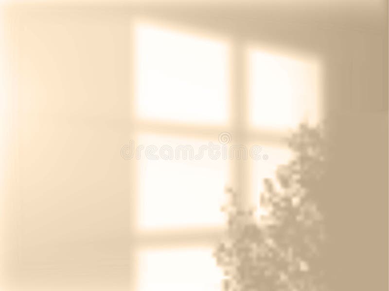Shadow on Beige Wall, Blurred Soft Shadow from the Window and Tree ...