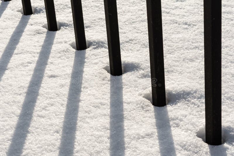 Shadow In The Form Of Straight Lines On A Snowy Surface, Abstract ...